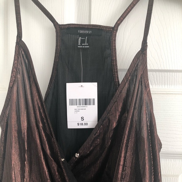 Forever 21 | Tops | Forever 2 Copper Metallic Surplus Cropped Cami ...